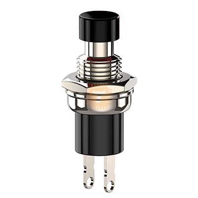 BU0100 - Small Momentary Push Button Switch Black 9mm