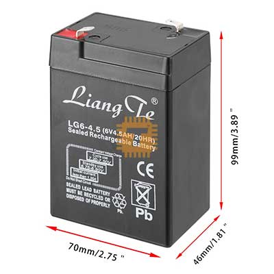 BA0007 - 6V 4A Rechargeable Battery 70x46x99mm