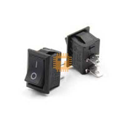 BU0028 - SPST Rectangular Rocker Switch Black/Red 2-Pin